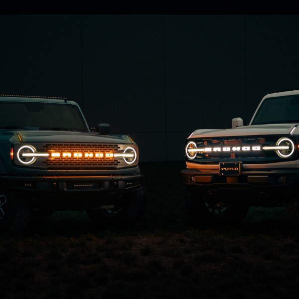 Ford Bronco Logo LED Grille Emblem - Amber & White - by Putco