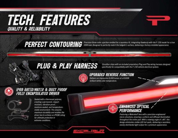 Putco Excalibur LED Tailgate Light Bar - Programmable