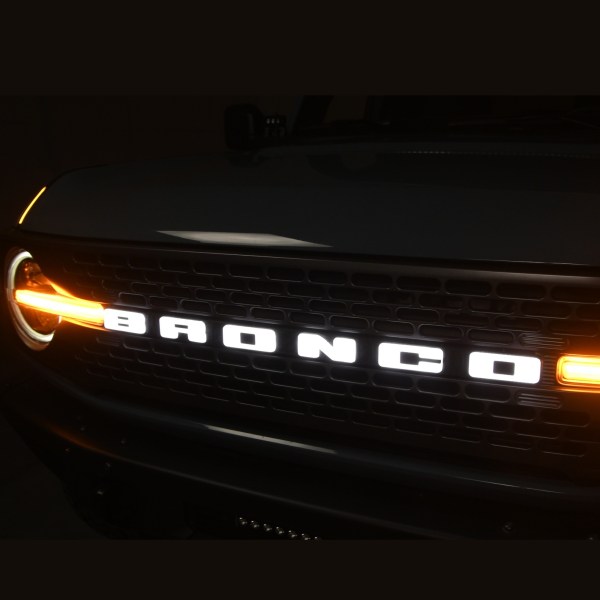 Ford Bronco Logo LED Grille Emblem - Amber & White - by Putco