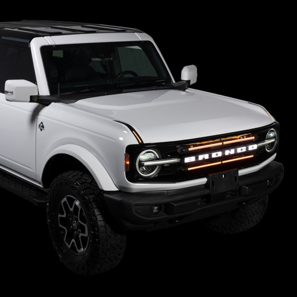 Ford Bronco Logo LED Grille Emblem - Amber & White - by Putco